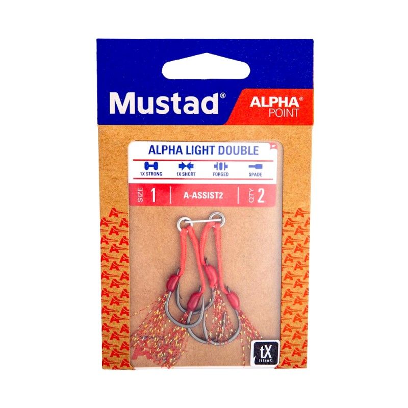 Assist Mustad Alpha Light Flash Double Hook da Pesca 🛒Bazar Pesca